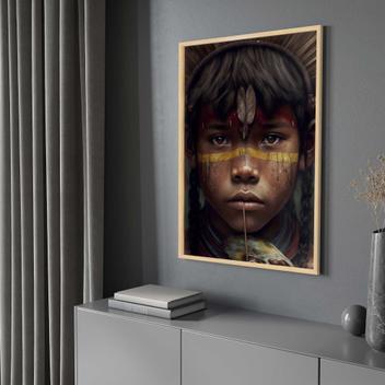 Quadro com Moldura India Selva Amazonica Brasil Decorativo Grande Sala ...