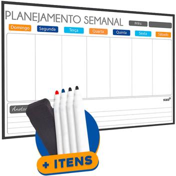 Quadro de Planejamento Mensal Gray Planner 90x60cm c/ 4 Canetas e ...