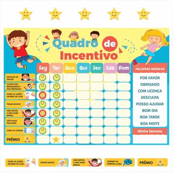 Quadro De Rotina Infantil Incentivo Atividade Semana Unissex - Home ...