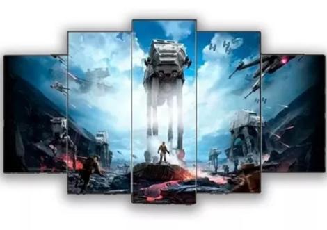 quadro decorativo 5 telas Star Wars Robô Gigante" - iron tech - Quadro ...