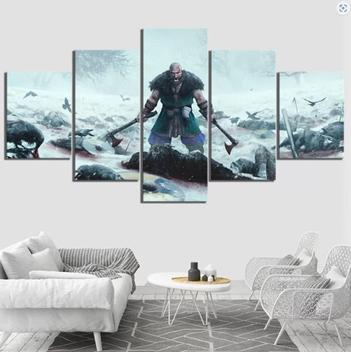 quadro decorativo 5 telas Vikings Guerreiro." - iron tech - Quadro ...