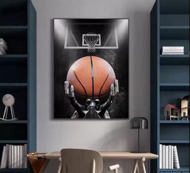 Quadro Decorativo 60x 40 Bola De Basquet Ball - IRON TECH - Quadro ...