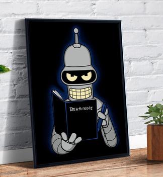 Quadro Decorativo Bender Futurama Death Note - Tribos - Quadro ...