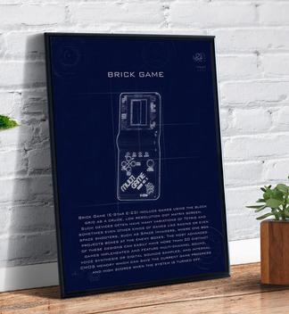 Quadro Decorativo Brick Game Games Planta Desenho - Tribos - Quadro ...