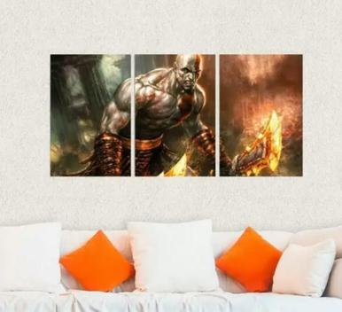 Quadro Decorativo Composição Trio God Of War 3" - Iron Tech - Quadro ...