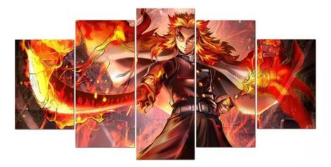 Quadro Decorativo Painel Anime Demon Slayer Personagens Cinco Hashiras ...