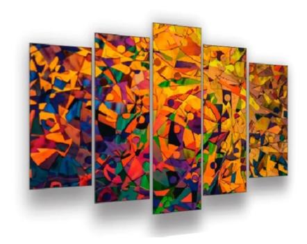 Quadro Decorativo Painel Mosaico Abstrato Formas Amarelo" - iron tech ...