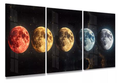 Quadro Decorativo Painel Mosaico Fases Da Lua Espaço" - Aero Print ...