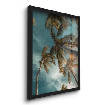 Quadro Decorativo Praia Palmeiras 45x33 C/Vidro - Moldura Online ...