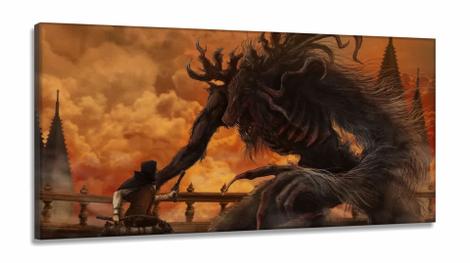 Quadro Decorativos Bloodborne em Tecido Canvas 130x60 120x60 sala ...
