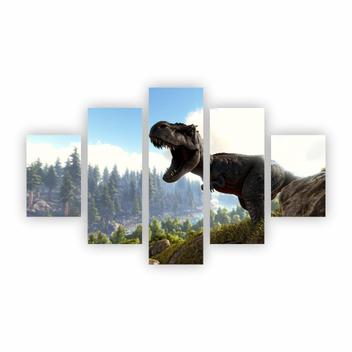 Quadro Dinossauro T Rex Decorativo Tela Canvas Mosaico P - Plimshop ...