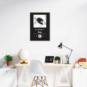 Quadro Gênero Musical Rap 60x43 Caixa Marrom Preto Moldura Caixa ...