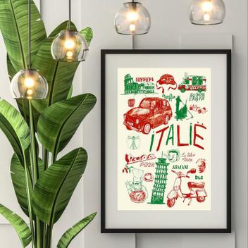 Quadro Ícones Da Itália- 60x48cm - Quadros On-line - Quadro Decorativo ...