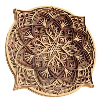 Quadro Mandala Em Camadas Alto Relevo Decoração 89cm - TALHARTE - Placa ...
