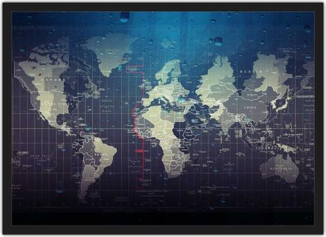 Quadro Mapa Mundo Países Continentes Com Moldura T01 - Vital Quadros Do ...