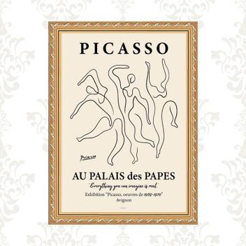 Quadro Moldura Dourada Minimalista Picasso 45x34cm - Quadros On-line ...