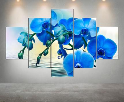 Quadro mosaico flor orquidea azul - Apollo Quadros - Quadro Decorativo ...