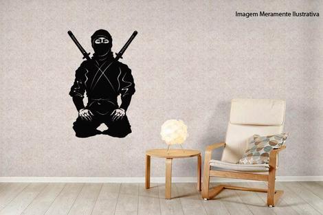Quadro Ninja Sentado 29x18 Decorativo Vazado Quarto MDF 3mm - Decotek ...
