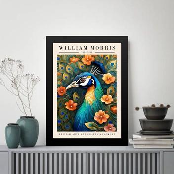 Quadro Poster Pavão - William Morris 45x34cm - Quadros On-line - Quadro ...