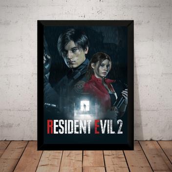 Quadro Resident Evil 2 Remake Poster Moldurado - Fanarte - Quadro ...