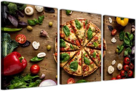 Quadro Tela Canvas Gourmet Pizza Pizzarias Restaurantes Food Decorar ...
