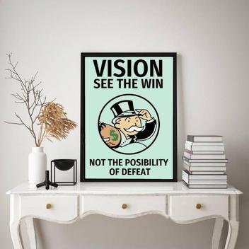 Quadro Visão Empreendedora - Sr. Monopoly 45X34Cm - Vidro - Quadros On ...