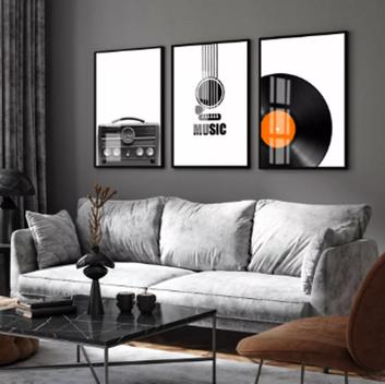 quadros decorativos 4 k Disco Vinil Rádio Violão" - Iron Tech - Quadro ...