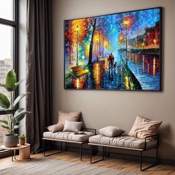 Quadros decorativos com Moldura Sala Quarto Abstrato Colorido Arte ...