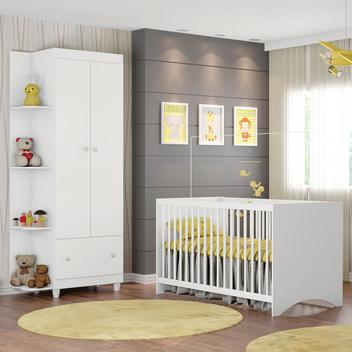 Quarto Infantil Berço e Guarda Roupa Gutti - Móveis Estrela Baby ...