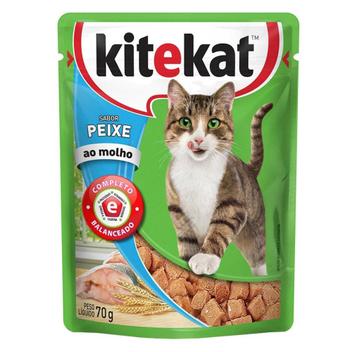 Ração Kitekat Sachê Peixe Adulto 70g - Ração Úmida para Gato - Magazine ...