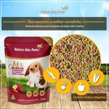 Ração para Porquinho Da Índia e Mini Coelho Gold Mix Roedor 500g ...