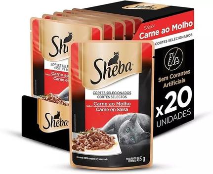 Racao sheba sachet adulto carne molho 20x85gr - Outros Pets - Magazine ...