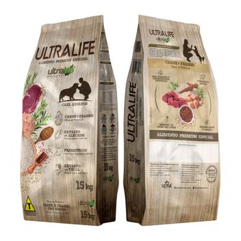 Racao Ultra Life Bio Natural Cães Ad. Raças Médias e Grandes Carne e ...