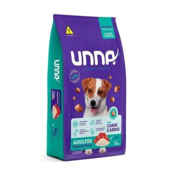 Ração Unna para Cães Adultos Porte Pequeno Carne e Arroz 15kg - Solito ...