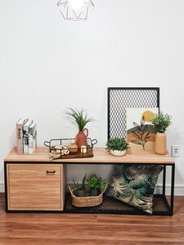 Rack Aria com porta 120 cm Estilo Industrial - Casa Quentinha - Rack ...