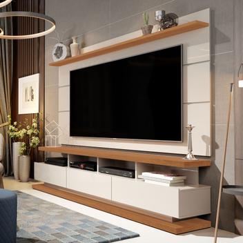 Rack Bancada 1,8m 3 Gavetas Com Painel para TVs Até 75 Polegadas ...