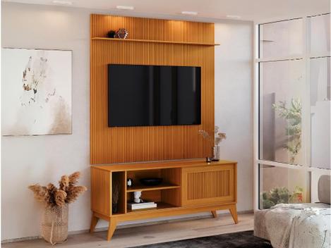 Rack Bancada Aruba com Painel Avant 55 Polegadas Cedro - EDN MOVEIS - Rack - Magazine Luiza