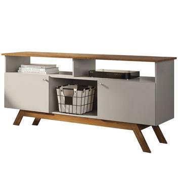 Rack Bancada Para TV 43 Pol Amsterda 140 cm Off White Nature Tebar ...