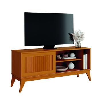 Rack Bancada para TV até 55 Polegadas 1,36m Ripado Impressão 3D 1 Porta Cedro Aruba EDN - Rack ...