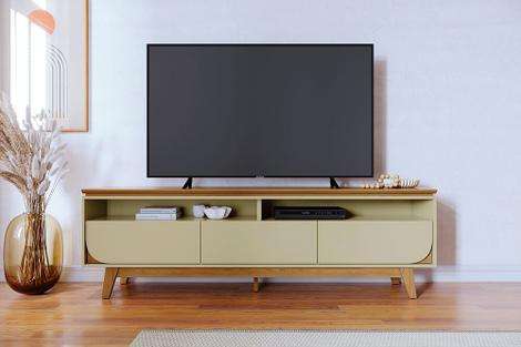 Rack Bancada Selene para Sala de TV até 75" Polegadas Elegante e Funcional - Madetec - Rack ...