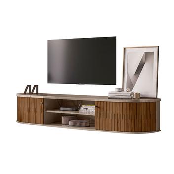 Rack Bancada Suspensa para TV 75 Polegadas 183cm Onix Fendi/Naturale ...