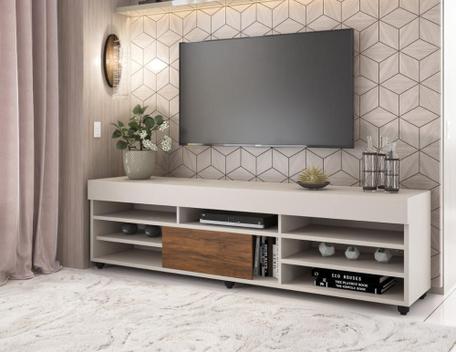 Rack Bela para Sala de Estar para TV até 75 Polegadas 1 Porta com pés ...