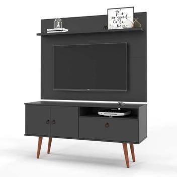 Rack com Painel 137cm Para TV 46 Polegadas Topázio Patrimar Preto ...