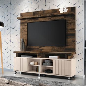 Rack com Painel Briz 1.8 Off White / Deck para TV até 70" Polegadas 2 ...