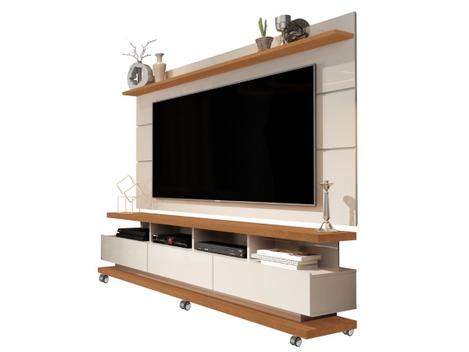 Rack com Painel de TV 72" para Sala Grande 3 Gavetas e Rodizios Vivare ...