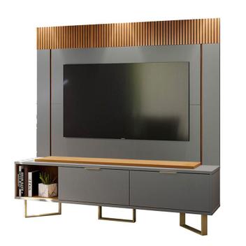 Rack Com Painel Para TV 70 Polegadas Sagary 1.8 EAX Móveis Cinza/Tauari ...
