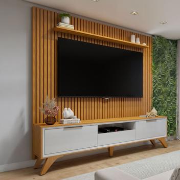 Rack com Painel para TV Até 75 Polegadas áustria Paris 3 Gavetas ...