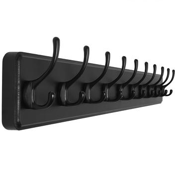 Rack de Casaco de Parede SKOLOO - 38,6" Longo, 10 Ganchos, Madeira ...