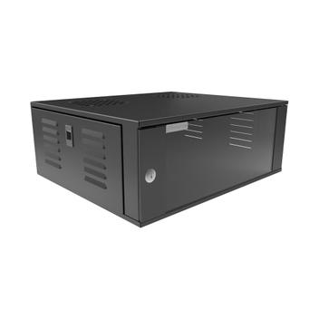 Rack de Parede Fibracem 19 c/ Porta de Vidro 04U P450 Preto - Rack ...