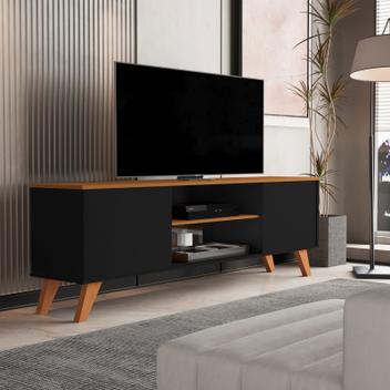 Rack De Tv Para Sala, Moderno Com Prateleiras Mobishop Helena - Rack ...